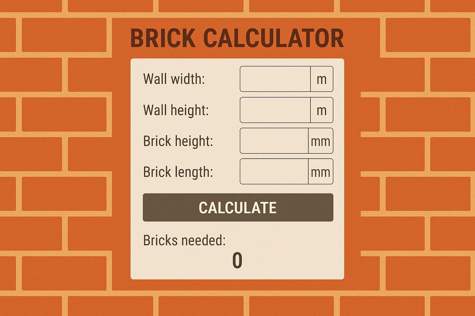 Brick Calculator – How Many Bricks Do You Need per m²?